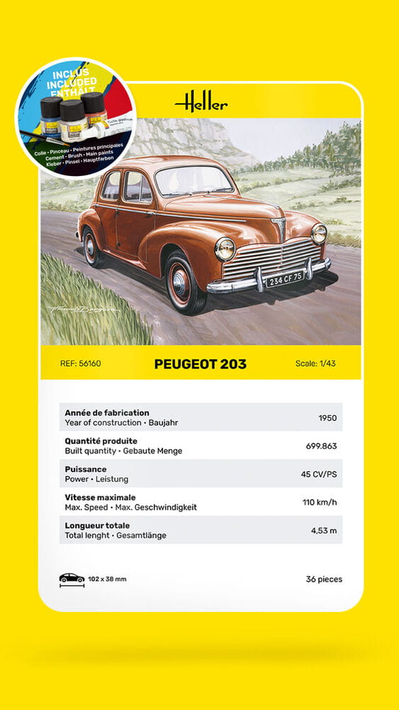 Peugeot 203 1:43 Heller 56160 STARTER KIT - shop Get Model